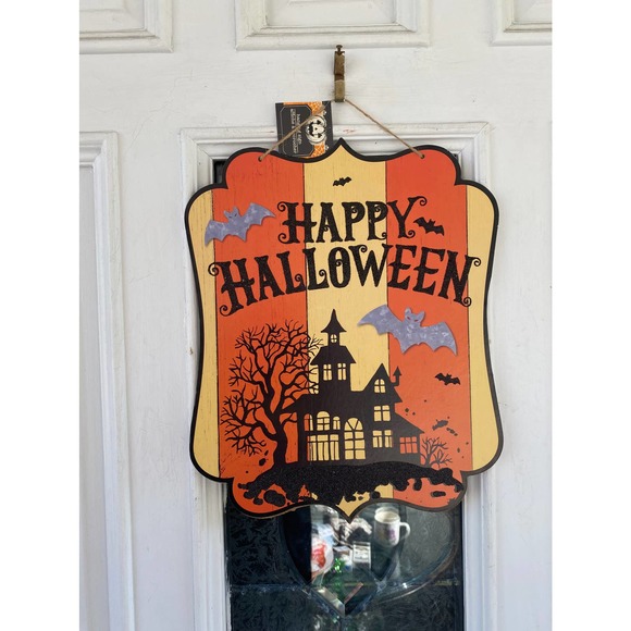 Handmade | Holiday | Happy Halloween Haunted House Candy Corn Sign ...